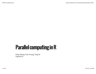 R workshop xx -- Parallel Computing with R | PPT