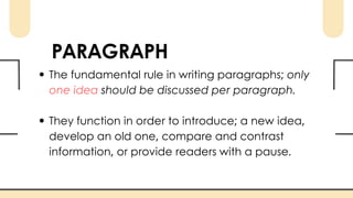 DEveloping effective paragraphs with TC and SP | PPT