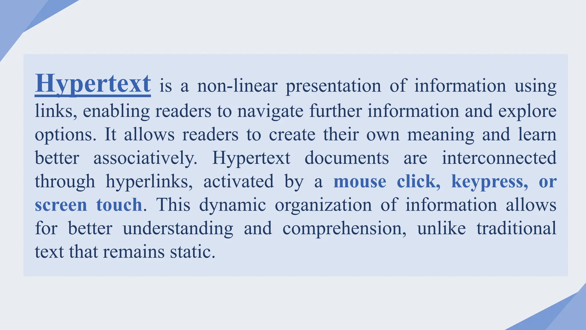 HYPERTEXT AND INTERTEXT READING AND WRITING REPORT | PPTX