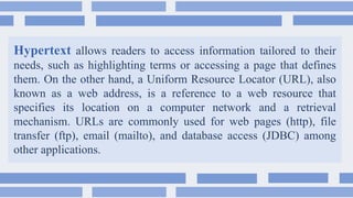 HYPERTEXT AND INTERTEXT READING AND WRITING REPORT | PPTX