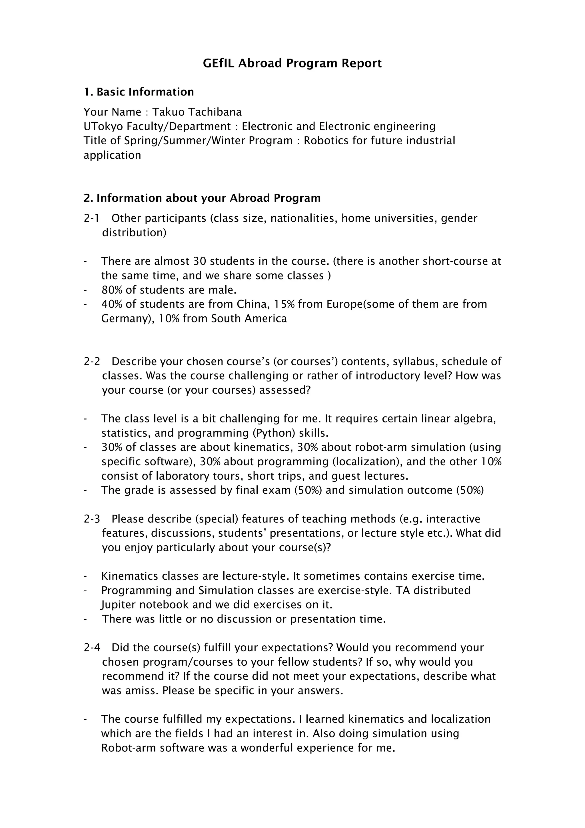 RWTH Program Report | PDF | Robotics | Technology & Computing