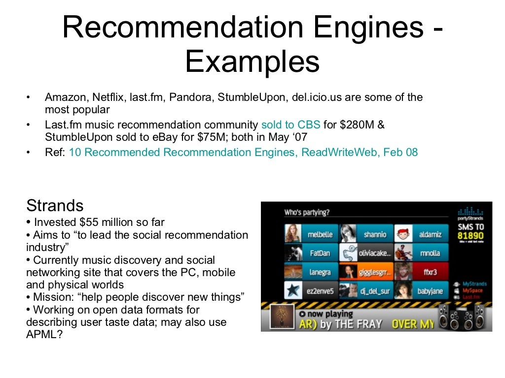 Recommendation Engines - Examples Amazon,