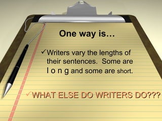 Writing-Sentence Fluency | PPT