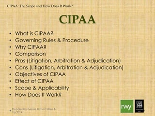 RWY CIPAA 2012 - Scope and Applicability | PPT
