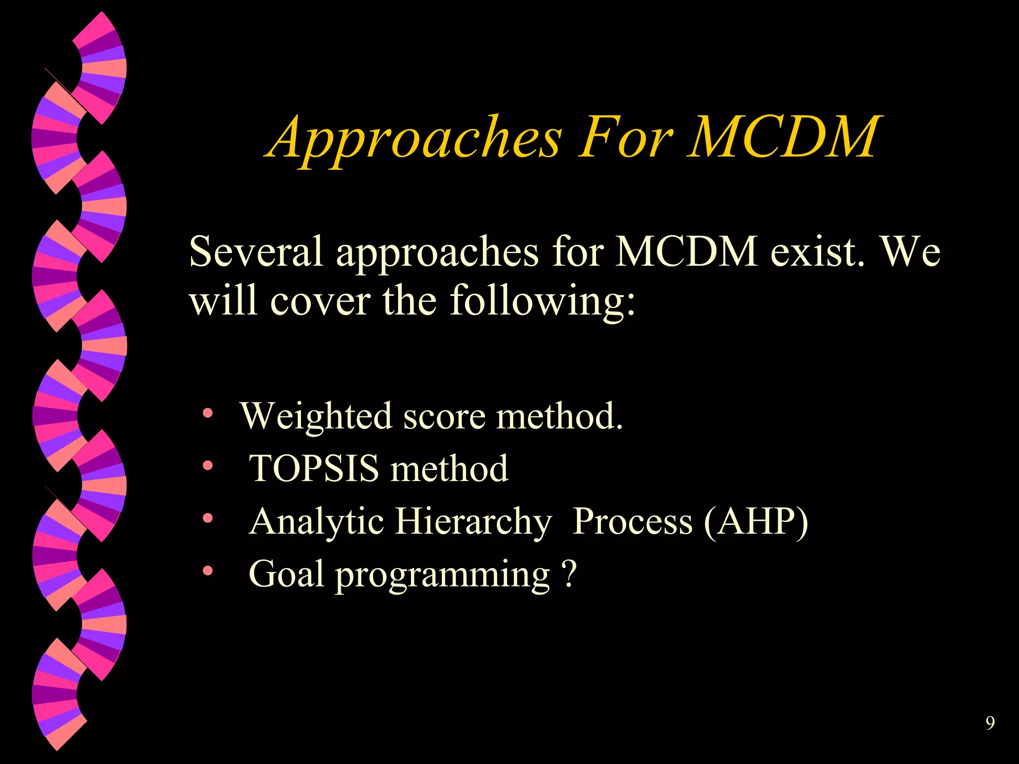 Multi Criteria Decision Making Ppt