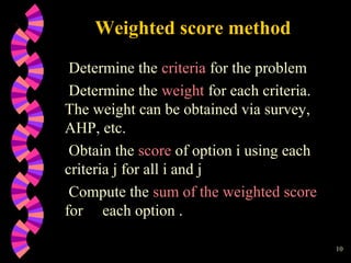 Multi criteria decision making | PPT
