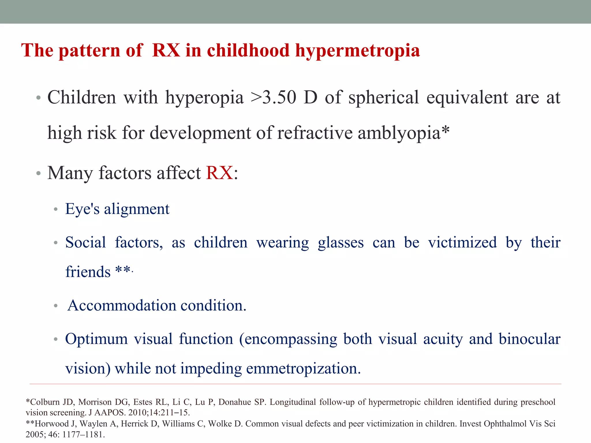 RX for Childhood Hypermetropia | PDF