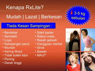 Rx Lite Produk Pelangsingan dan Pemakanan Seimbang Dato Dr Nordin Darus ...