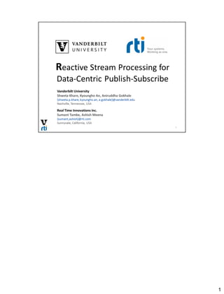 Reactive Stream Processing for Data-centric Publish/Subscribe | PDF