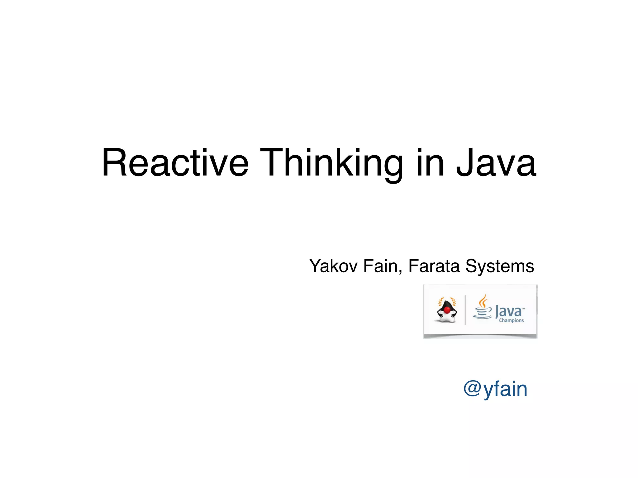 Reactive Thinking in Java | PDF