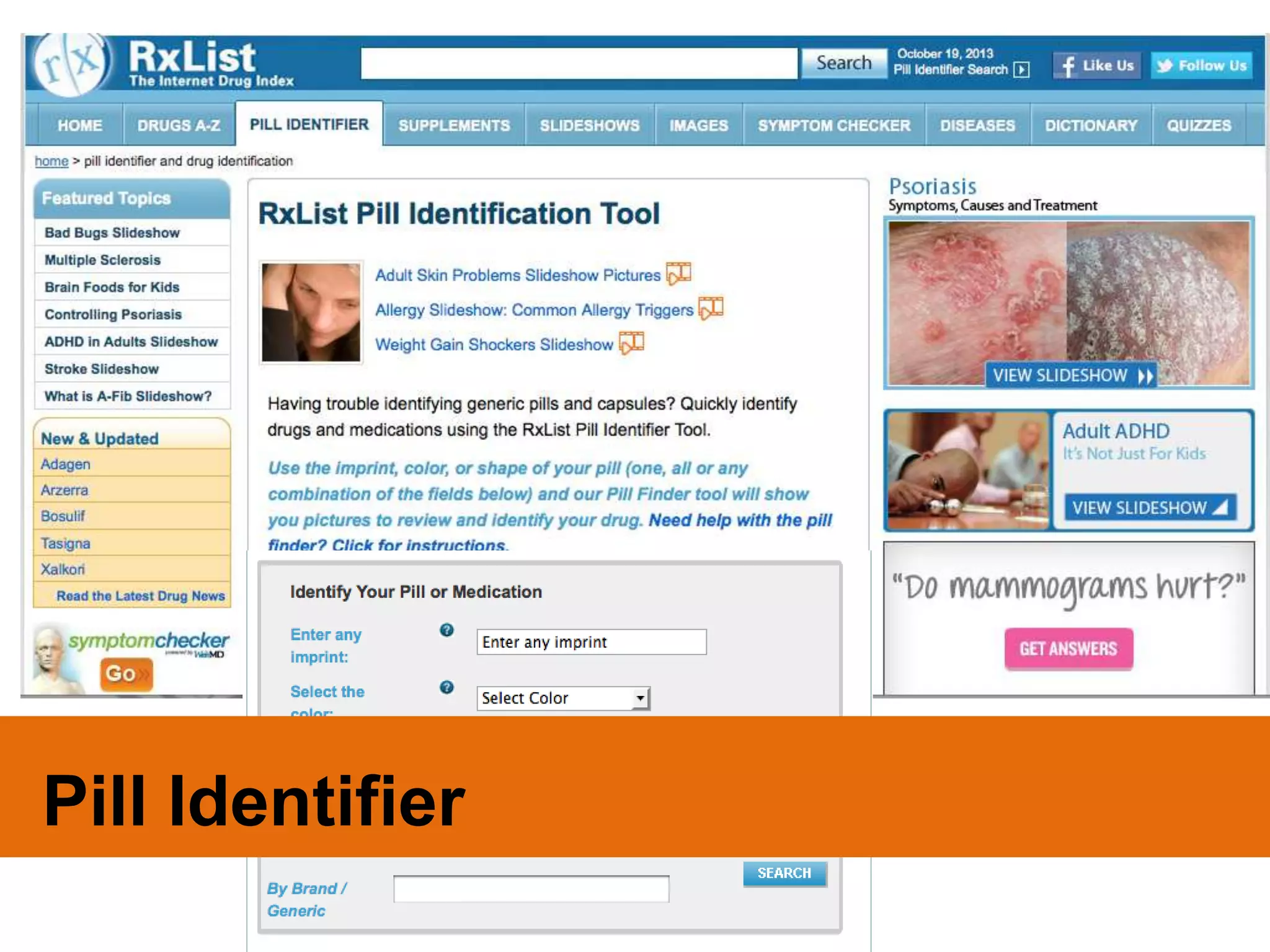 Identifying Pills with RXList | PPTX