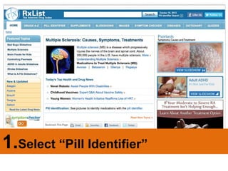 Identifying Pills with RXList | PPTX
