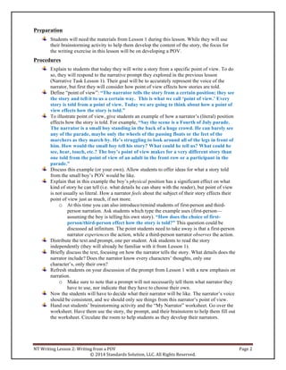 PARCC sample lesson plans Grade 4 Writing | PDF