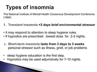 Pharmacotherapy of insomnia | PPTX