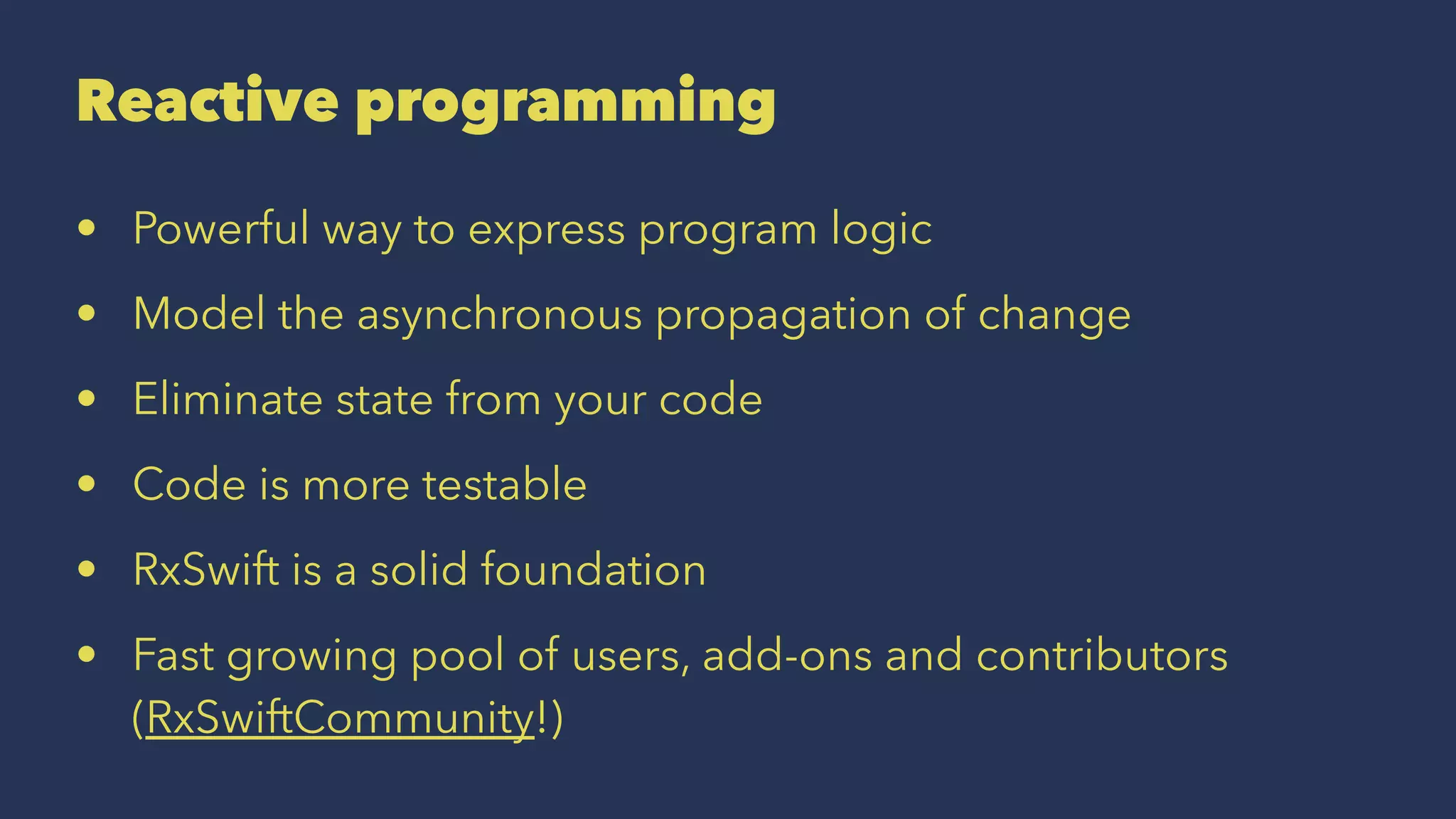 Reactive Programming Patterns with RxSwift | PPT Reactive Programming Patterns with RxSwift | PPT