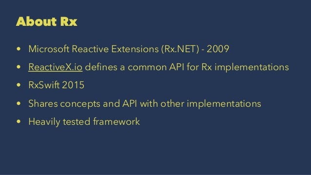 Reactive Programming Patterns with RxSwift Reactive Programming Patterns with RxSwift