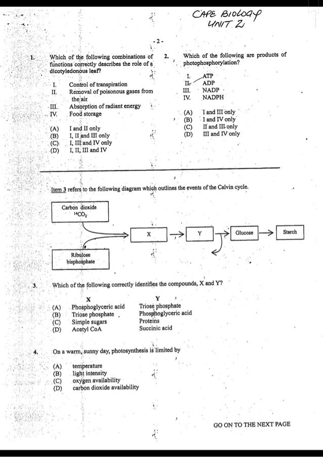 CAPE Biology Unit 2 Paper 1s 2007 2015 cape-biology-unit-2-paper-1s-2007-2015