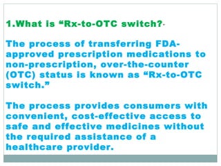 Rx to OTC switch by Dr. Zubair Ali | PPT