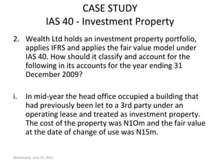 Exercises ias 40 investment property | PPT