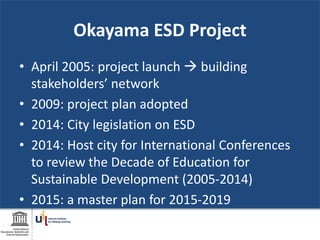 Intergenerational learning for sustainable development: Okayama ...