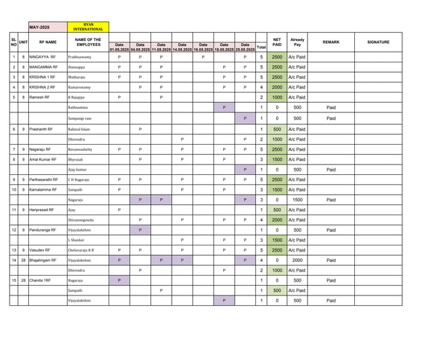 Ryan -sunday May 2025.pdf used in attendance format | PDF