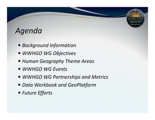 World-Wide Human Geography Data Working Group Update | PDF