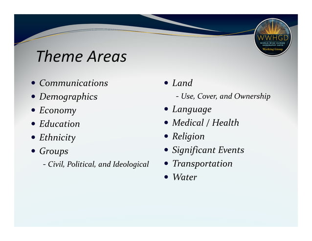 World-Wide Human Geography Data Working Group Update | PPT