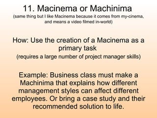 11 Ways to Use Second Life in Education (Michele Ryan) | PPT