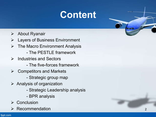 Business Strategic Analysis of RyanAir | PPTX