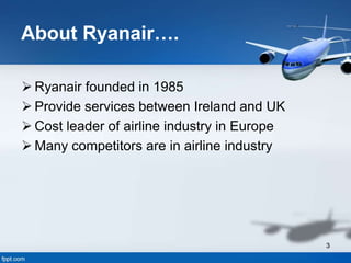 Business Strategic Analysis of RyanAir | PPTX