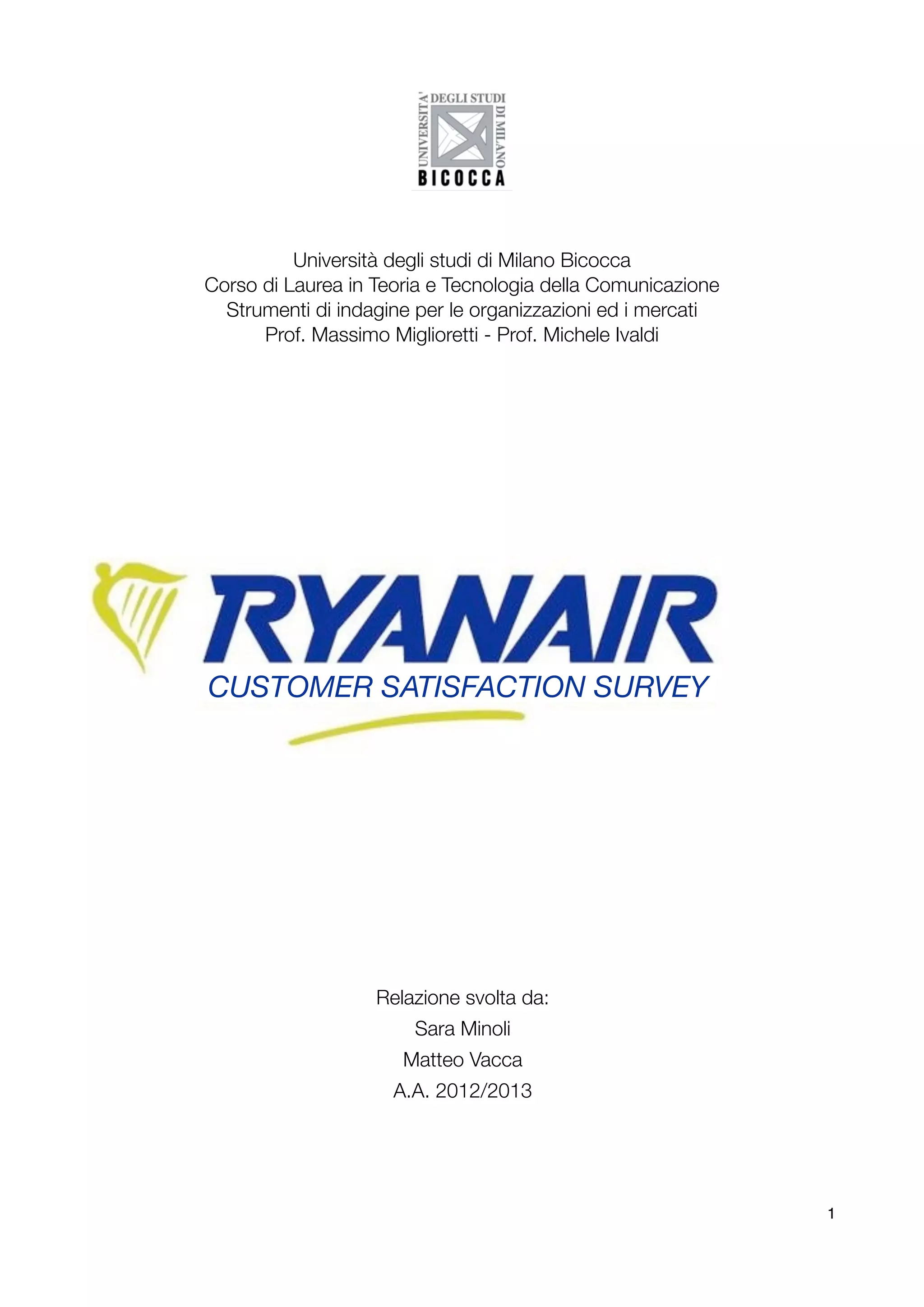 Ryanair: Customer Satisfaction Survey | PDF | Air Travel | Travel Type