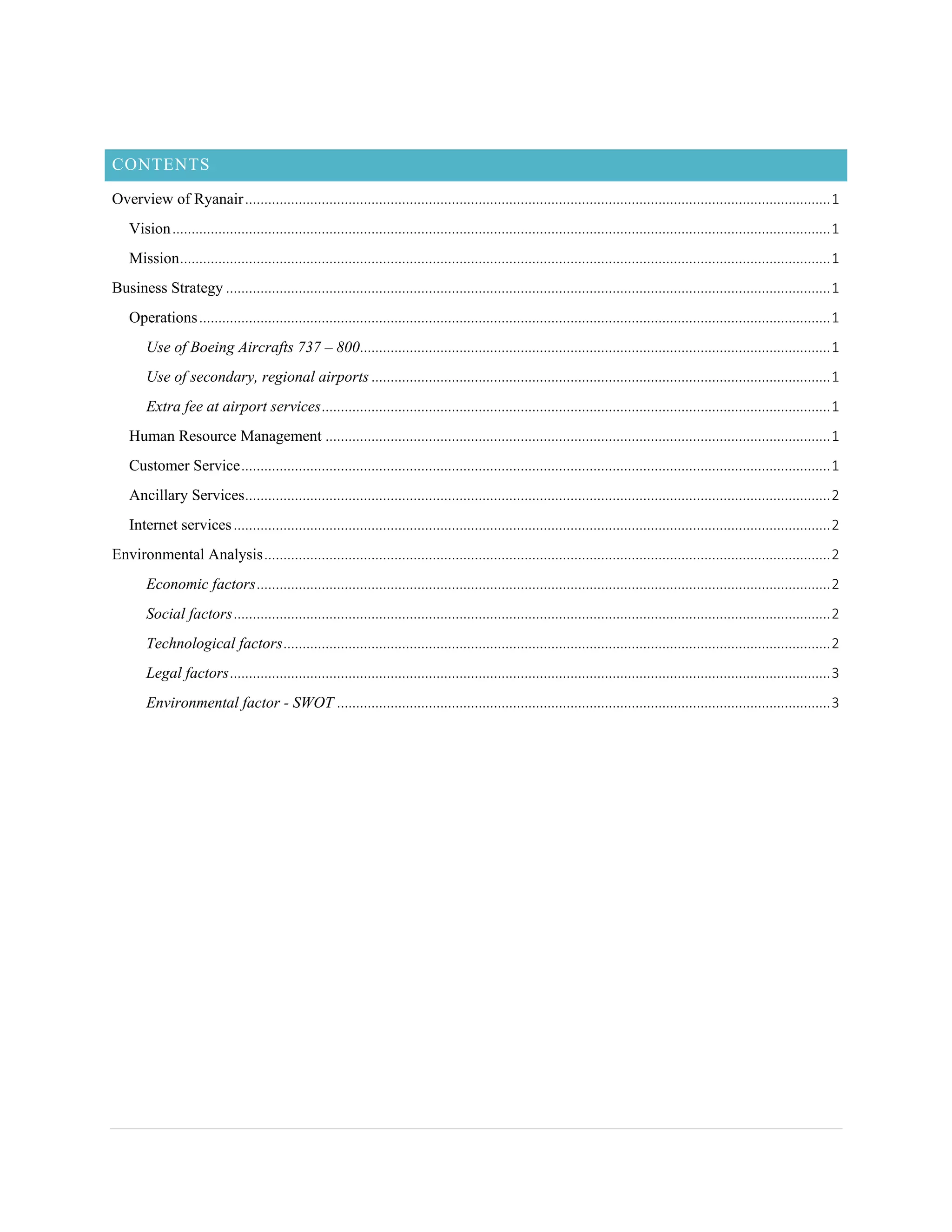 RYANAIR HOLDINGS, PLC (CASE STUDY - 2011) | PDF