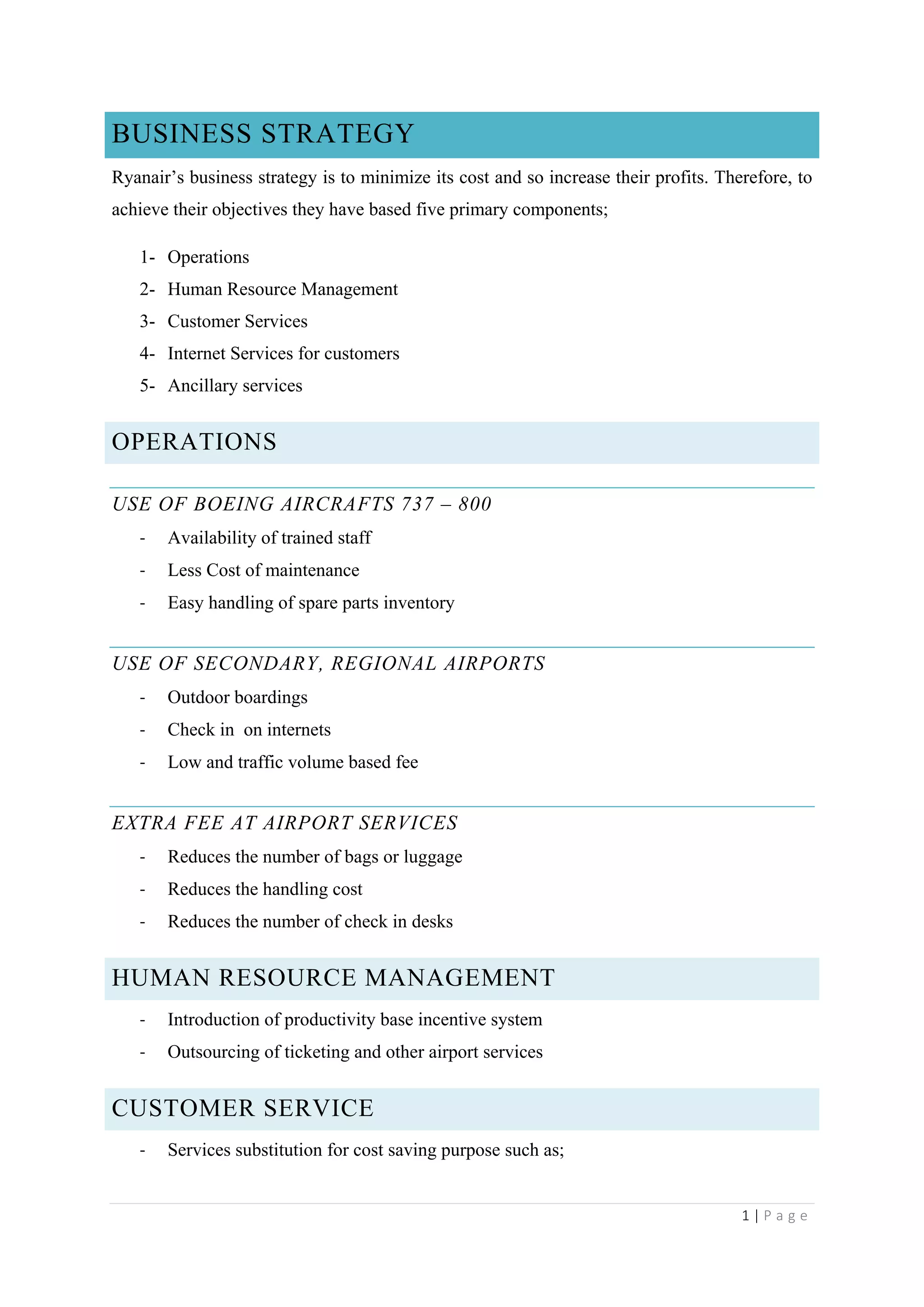 RYANAIR HOLDINGS, PLC (CASE STUDY - 2011) | PDF