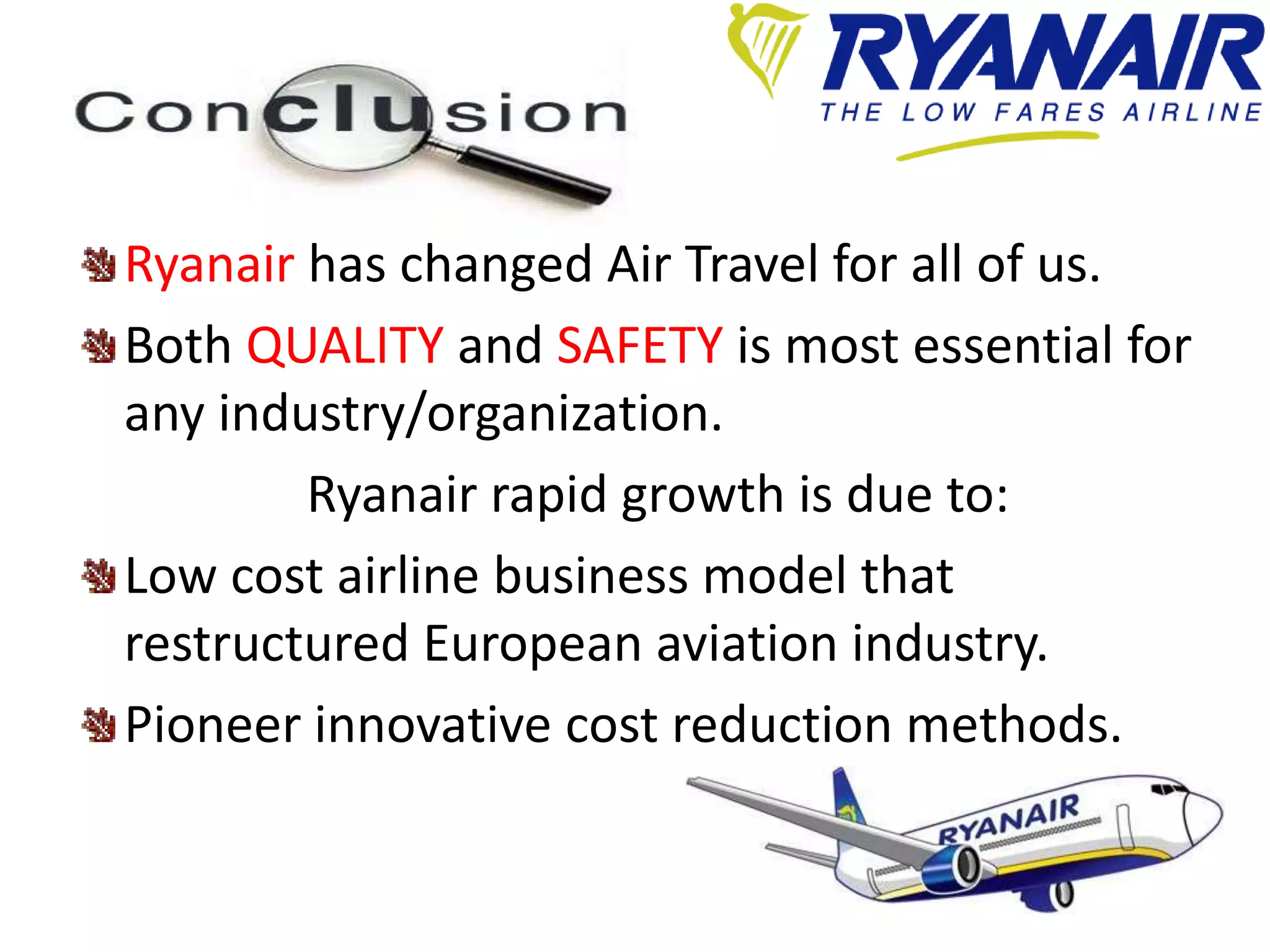 Ryanair's quality & Safety | PPTX