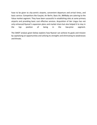 Ryanair swot analysis | PDF