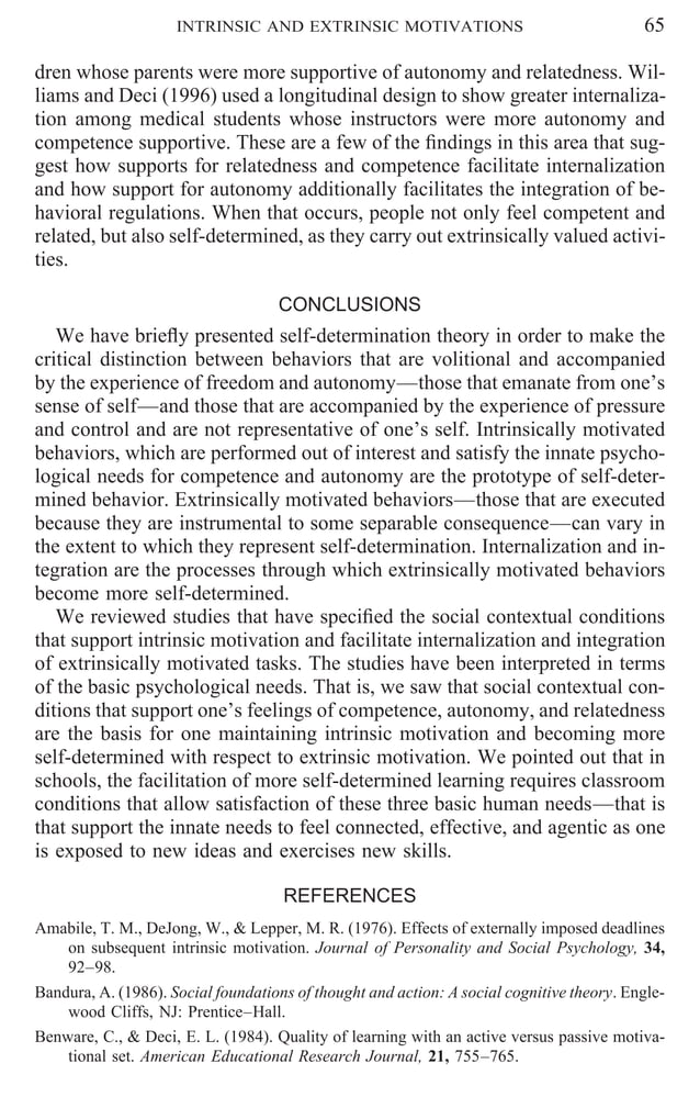 Intrinsic and Extrinsic Motivations : Classic Definitions and New ...