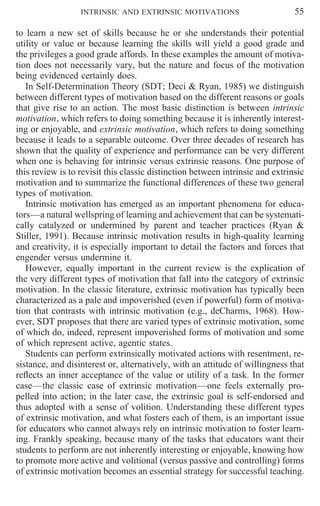 Intrinsic and Extrinsic Motivations : Classic Definitions and New ...