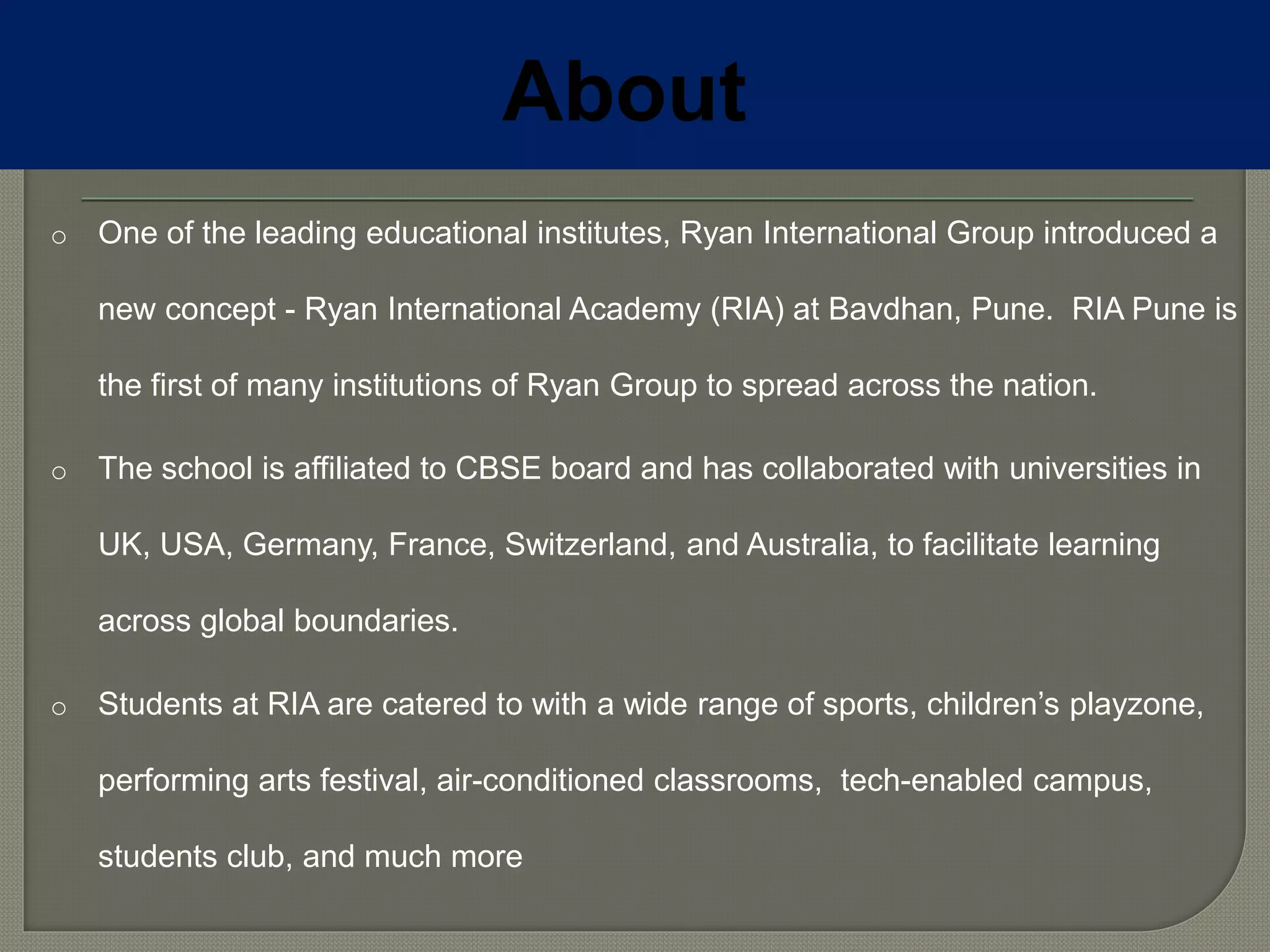 Ryan International Academy | PPTX
