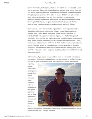 Ryan McCorvie Biography | PDF