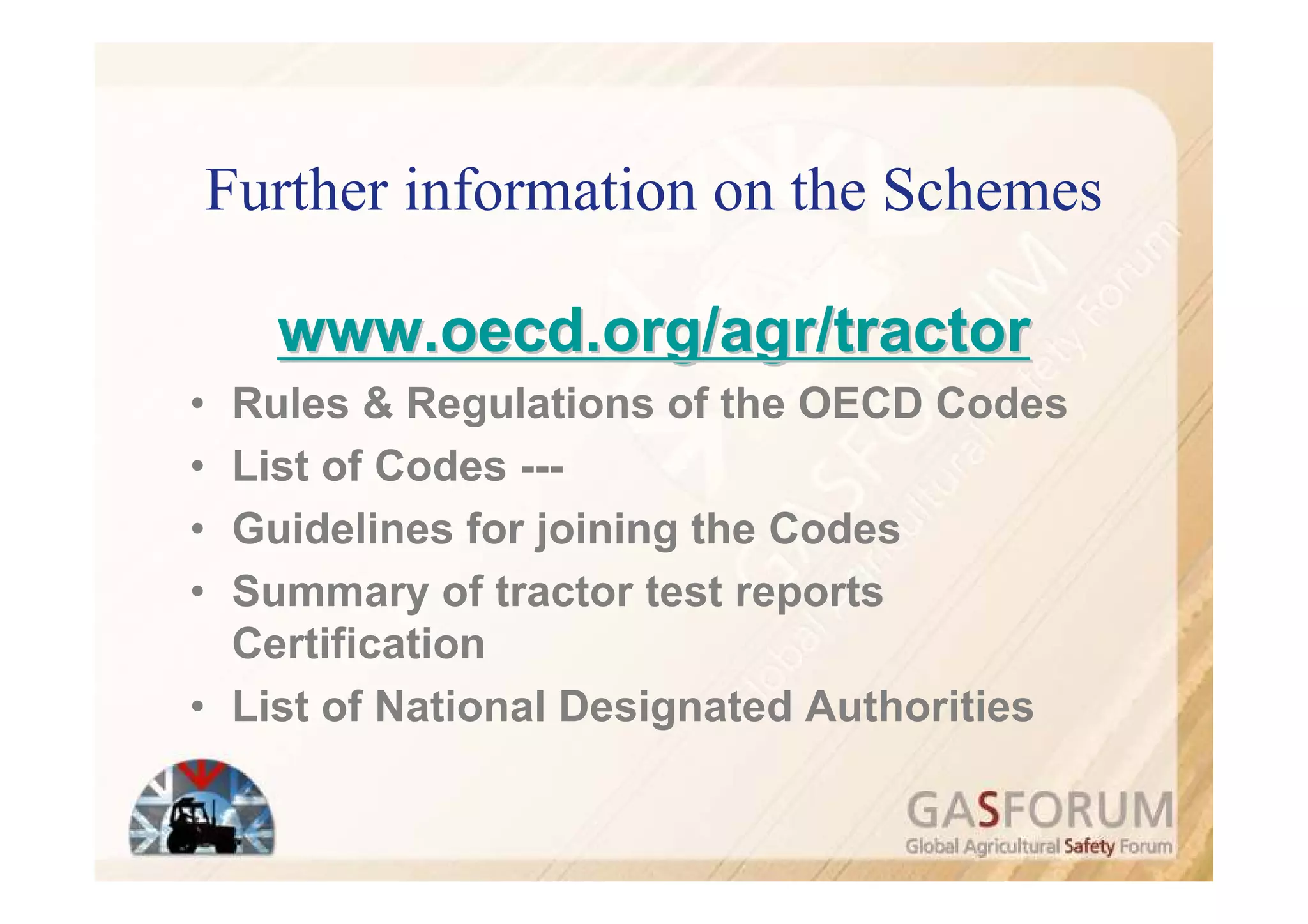 The OECD Standard Codes for Agricultural and Forestry Tractors | PDF