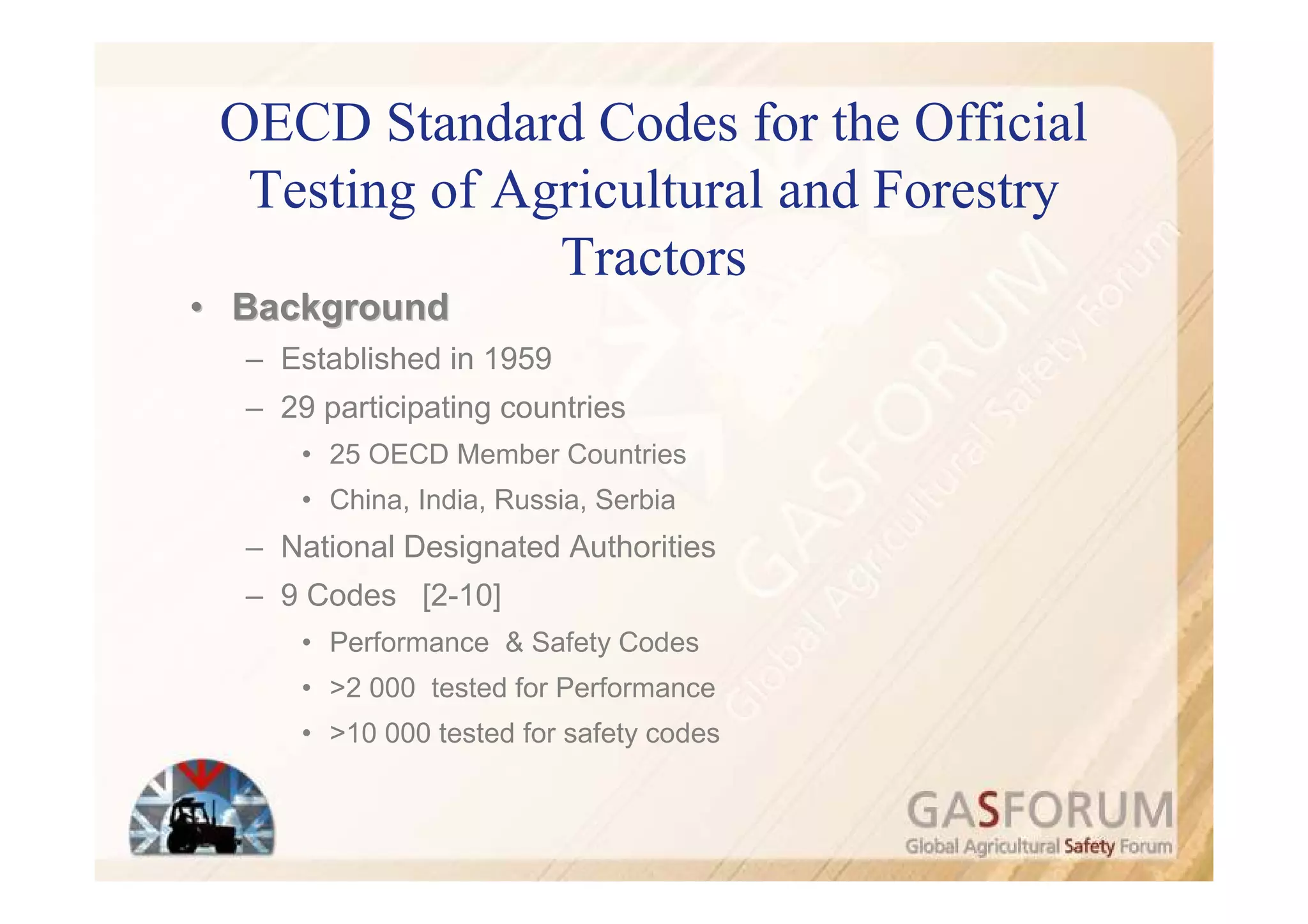 The OECD Standard Codes for Agricultural and Forestry Tractors | PDF