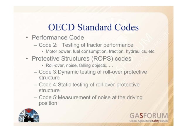 The OECD Standard Codes for Agricultural and Forestry Tractors | PDF
