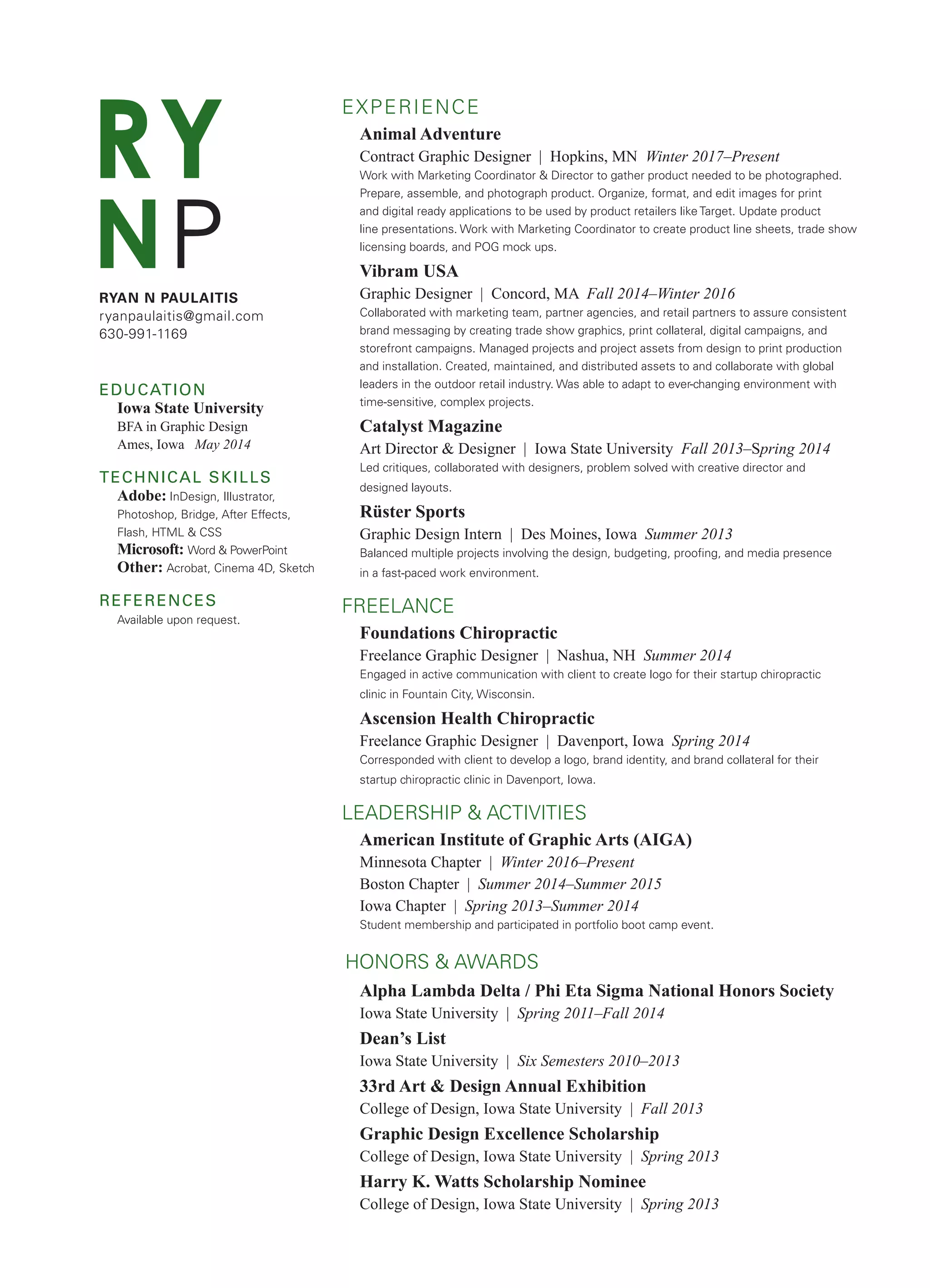 Ryan paulaitis resume2017 | PDF