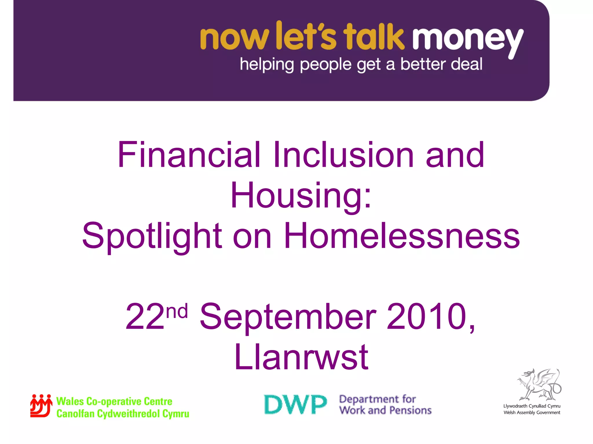 Financial Inclusion and Housing - Spotlight on Homelessness | PPT ...