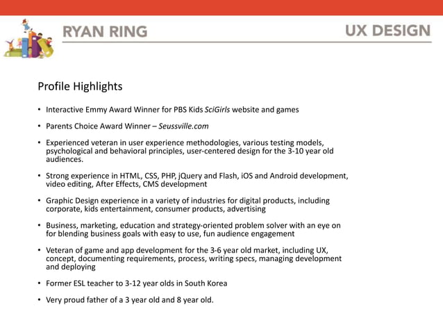 Ryan Ring Portfolio | PPTX