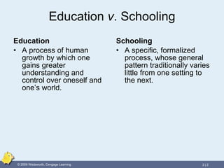 Chapter 2: What Is a School and What Is It For? | PPT