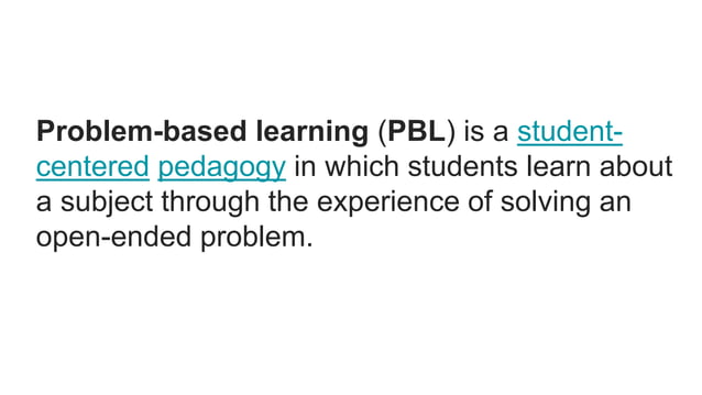 Problem based learning | PPTX | Education