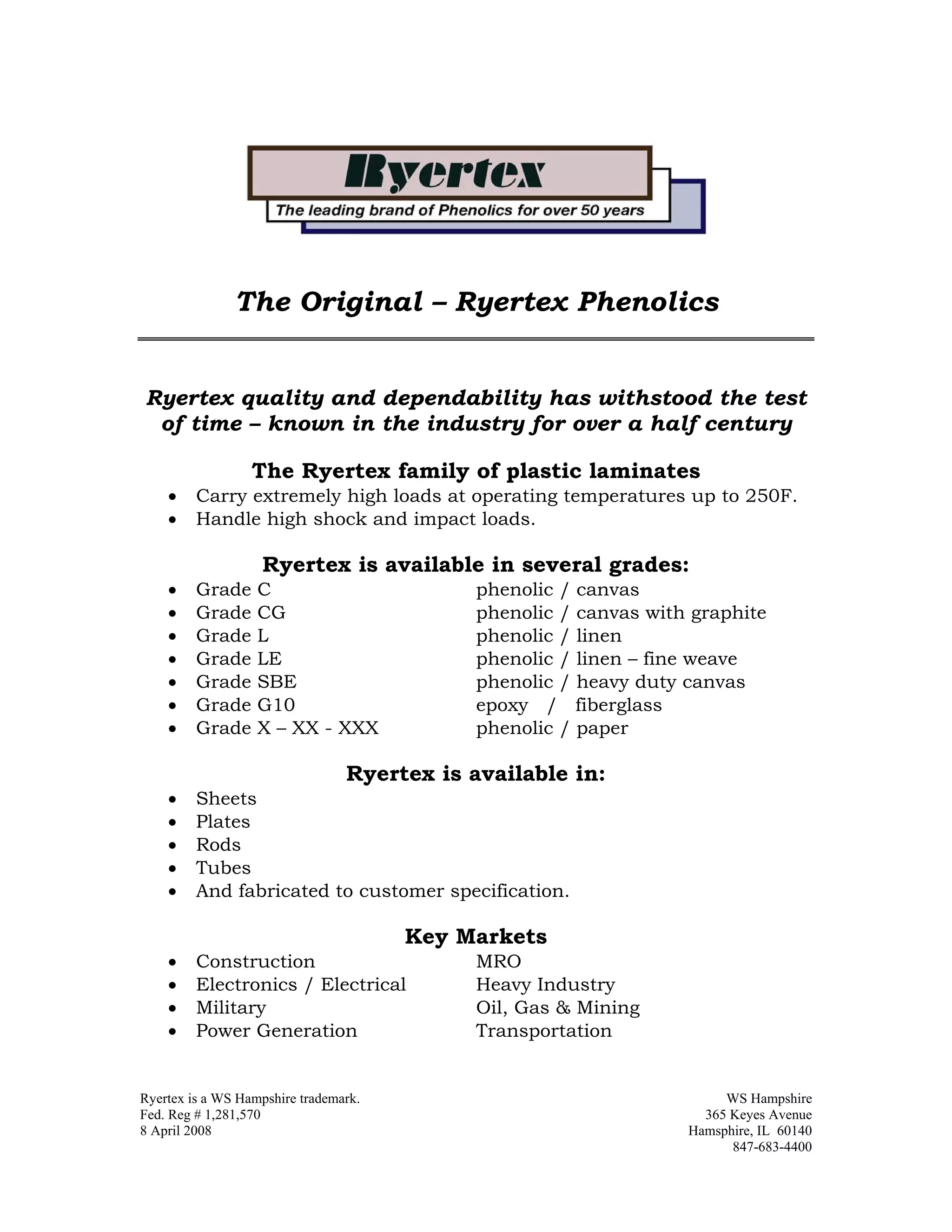 Ryertex Marketing Page | PDF