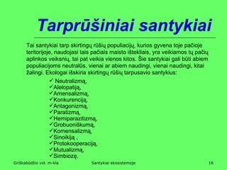 Ryšiai tarp rūšių | PPT