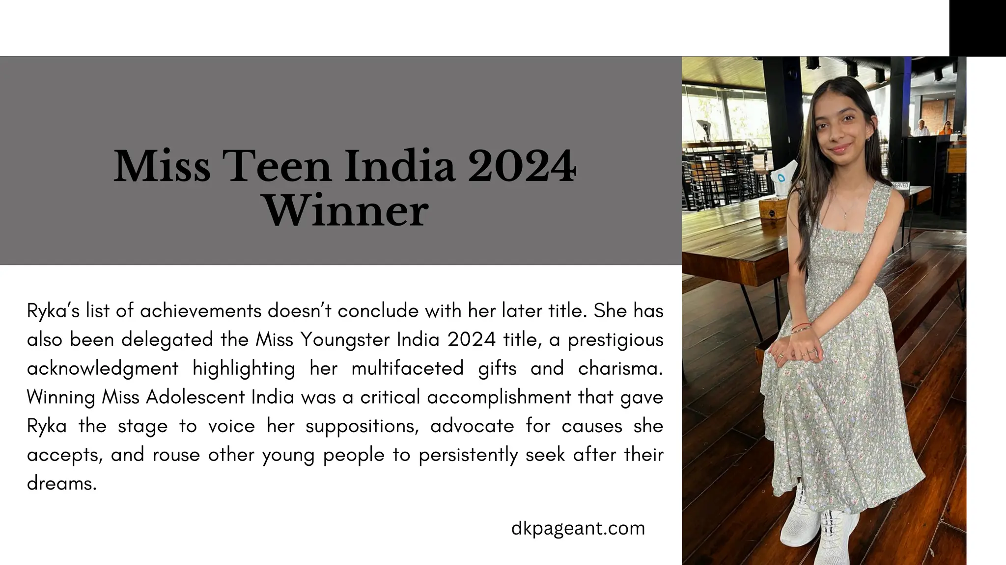 MISS TEEN HYDERABAD 2024 - WINNER RYKA TANDON | PPT